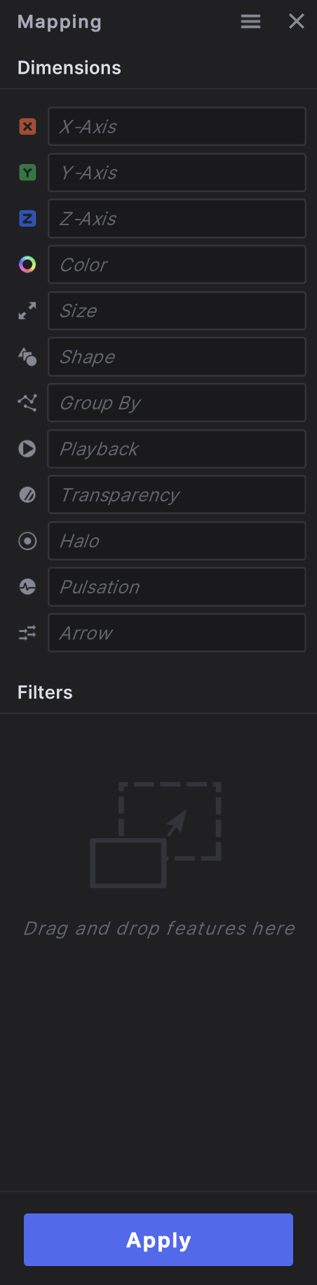 Setting Key Parameters in the Mapping Panel (Desktop) – Virtualitics